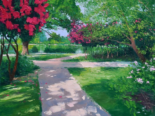 Dappled Light, Rowheath Park. Oil painting (CC70) – Purple Gallery