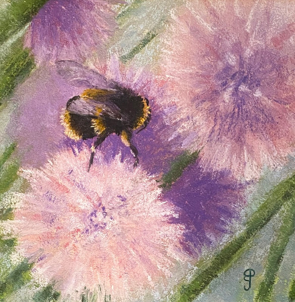 Purple Bee, Pastel Painting (BP34) – Purple Gallery