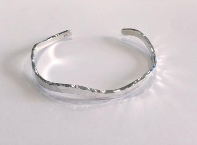 beaten silver bangle