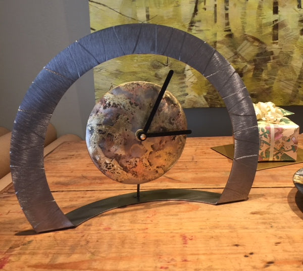 Silver Hoop Clock 32 – Purple Gallery