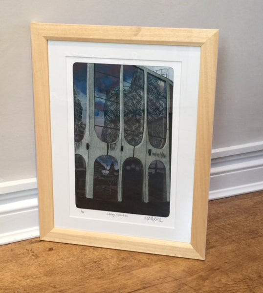 Library Reflection (1/30) framed – Purple Gallery