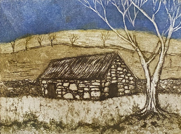 Welsh Barn e/v 1/10, Etching Print (CM11) – Purple Gallery