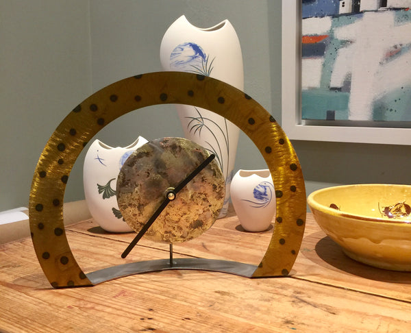 Hoop Clock (Gold with Black Dots) 2 – Purple Gallery