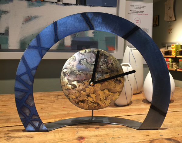 Hoop Clock (Pale Blue/Grey With Crosses & Lines) – Purple Gallery